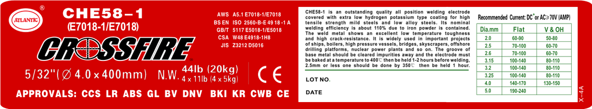 7018 Mild Steel Electrode - 5/32in - Steel Welding Rods – Crossfire Welders